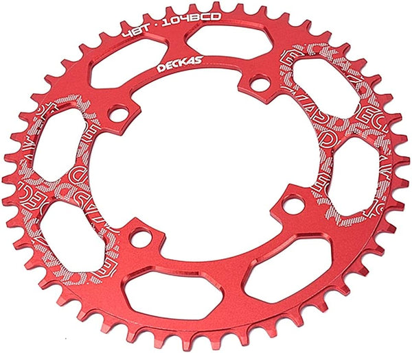 Deckas Red Chainring round 104x4 48T - Bike Parts Weston